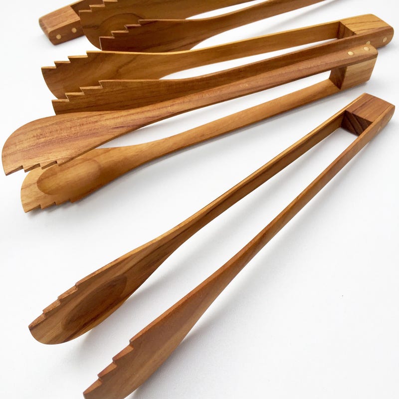 Kitchen Utensils Wooden Tongs - Etsy