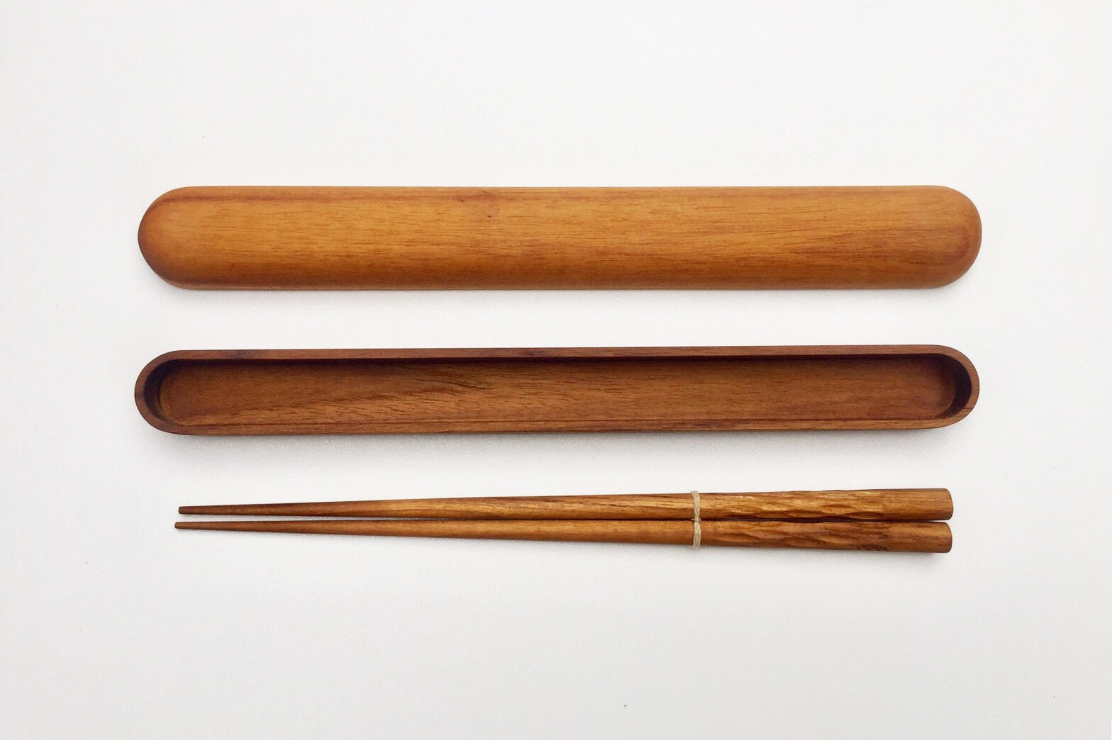 Teak Wood Chopstick Box With 1 Pair of Handcarved Chopsticks, Teak Wood ...