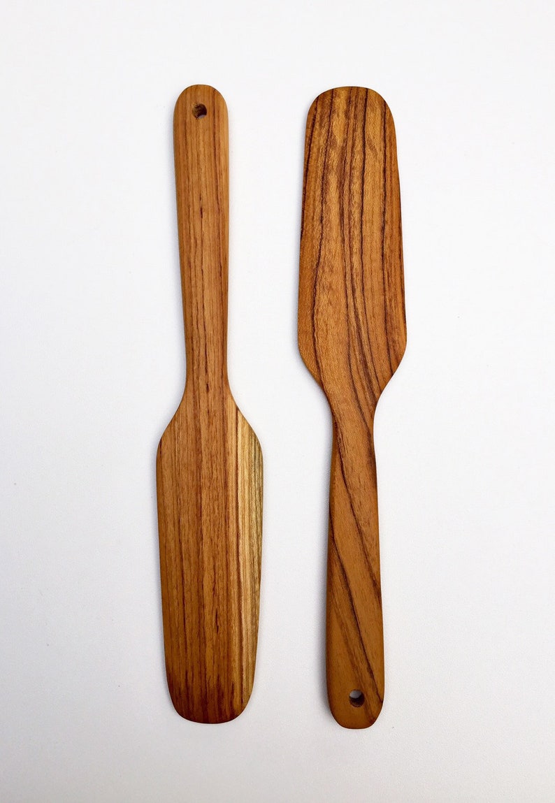 Teak Wood Cooking Paddle 11 Wooden Spurtle Wooden - Etsy