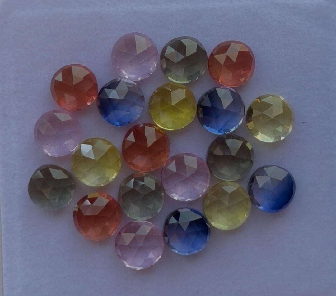 Multi Sapphire Rose Cut Gemstones Round Faceted Lot (8mm, 20pcs) - Etsy