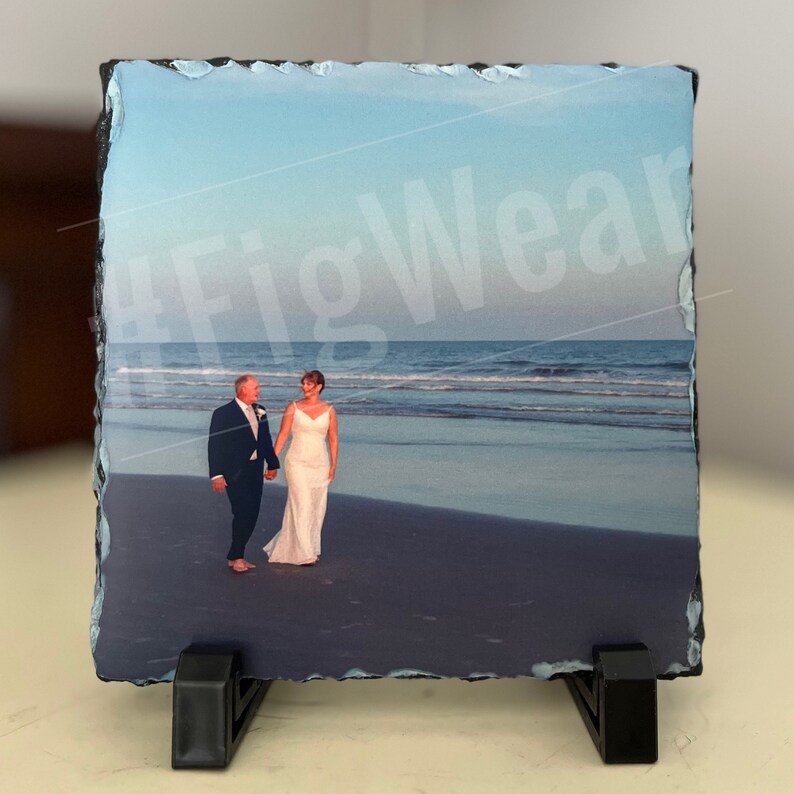 Personalized Photo Slate Plaque | Custom Picture Gift on Natural Stone ...