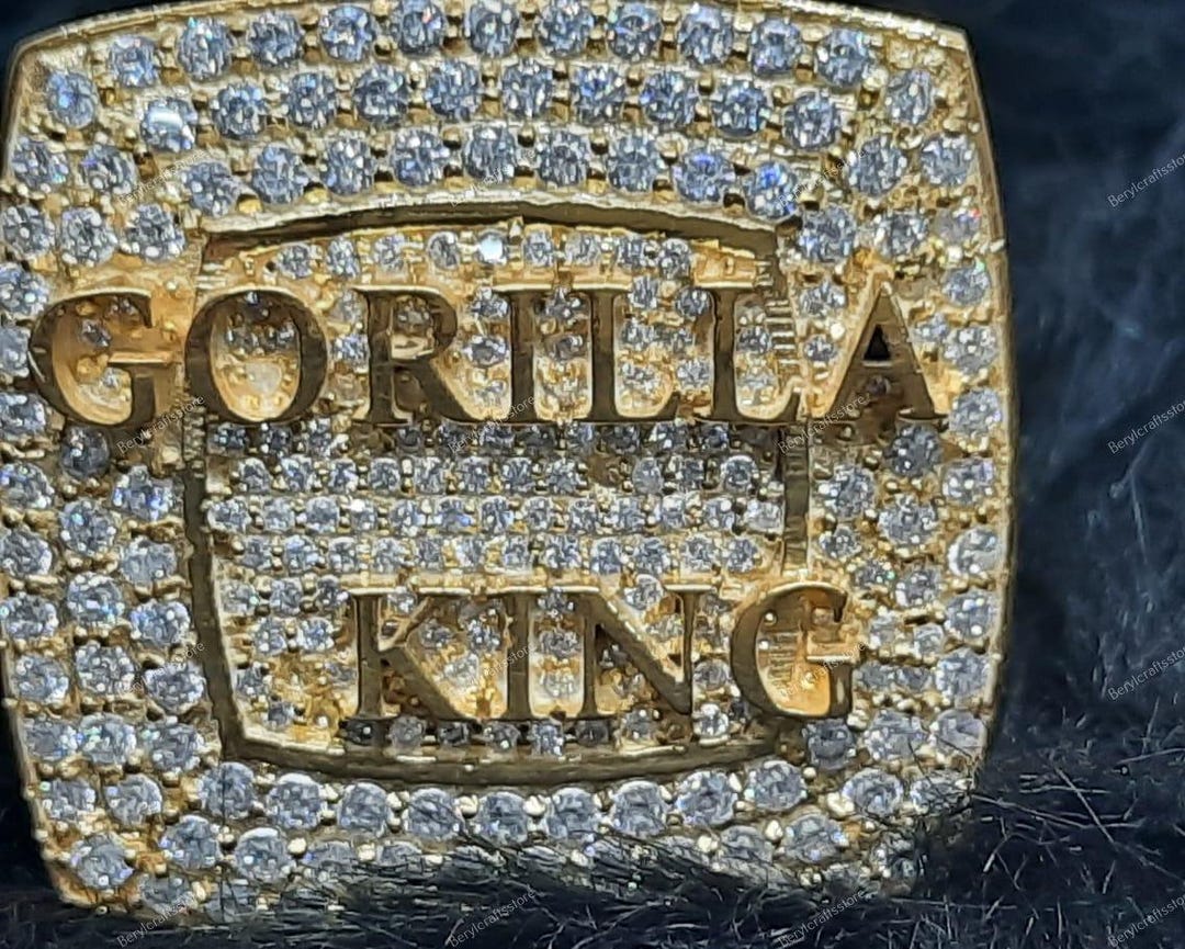 Iced Out Moissanite 925 Sterling Silver Ring, Custom Letter, Hip Hop ...