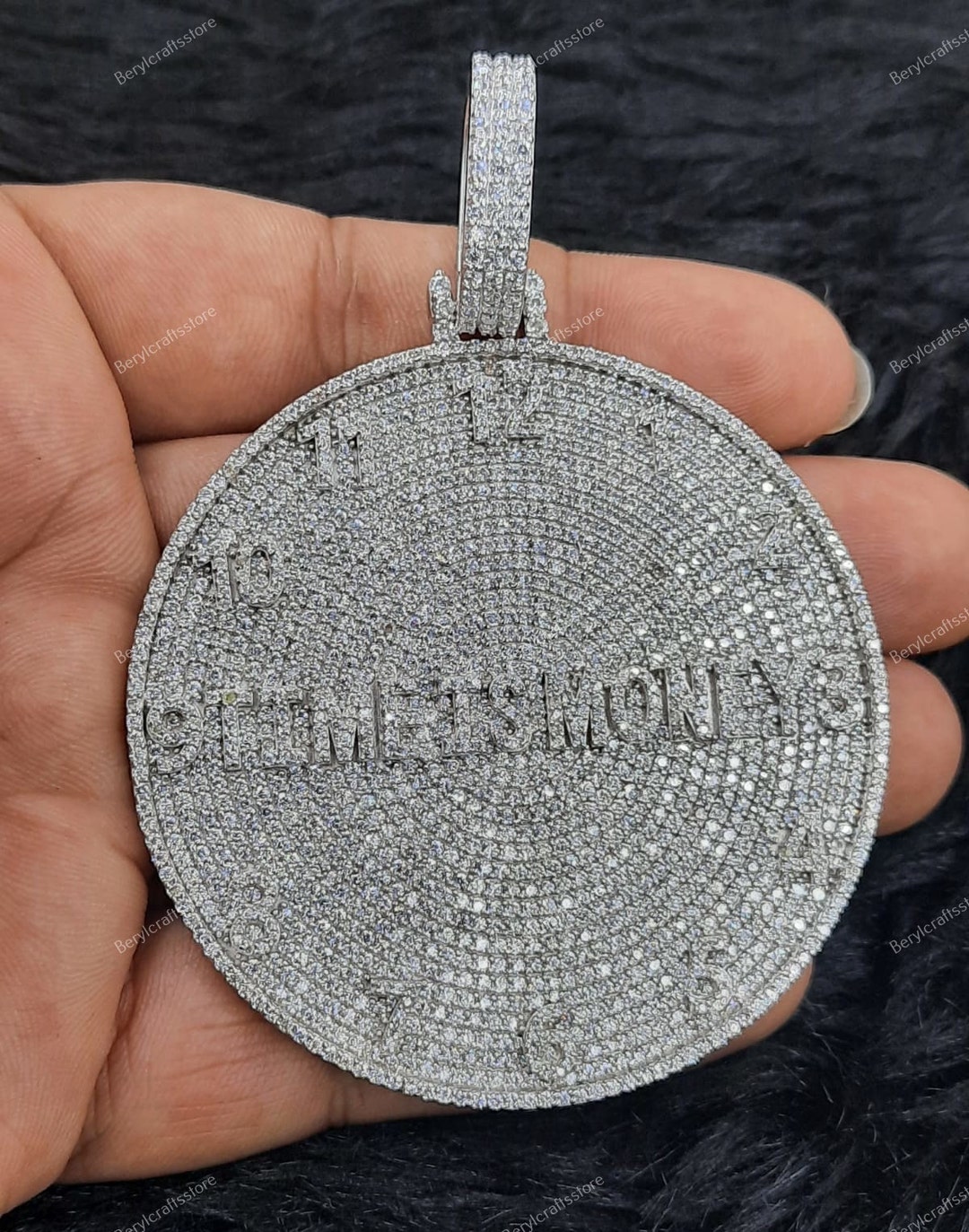 Custom Moissanite Letter Pendant, Iced Out Sterling Silver Rapper ...