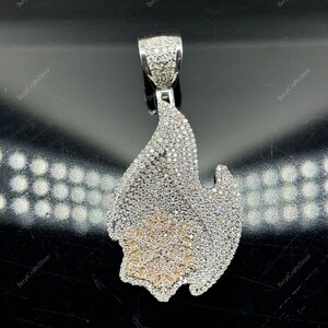 Rapper Men's Pendant, Tow Tone Hip Hop Pendant, Real Moissanite Pendant ...