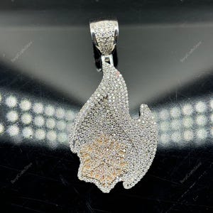 Rapper Men's Pendant, Tow Tone Hip Hop Pendant, Real Moissanite Pendant ...
