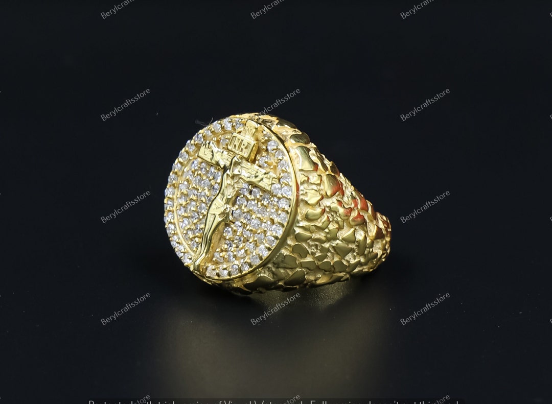 Jesus Men's Ring, Real Moissanite Diamond Ring, Hip Hop Silver Ring ...