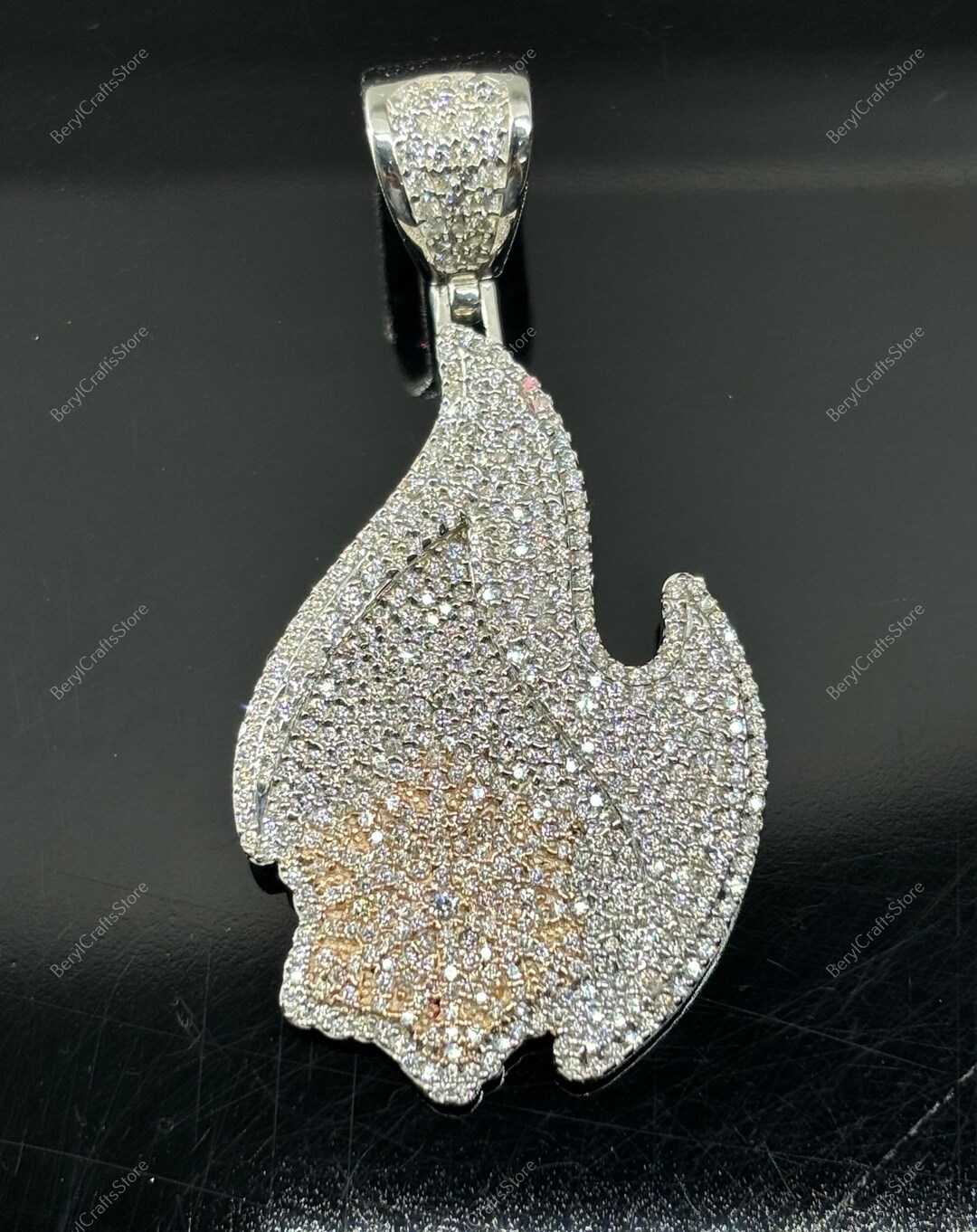 Rapper Men's Pendant, Tow Tone Hip Hop Pendant, Real Moissanite Pendant ...