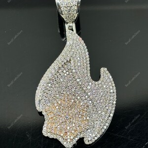 Rapper Men's Pendant, Tow Tone Hip Hop Pendant, Real Moissanite Pendant ...