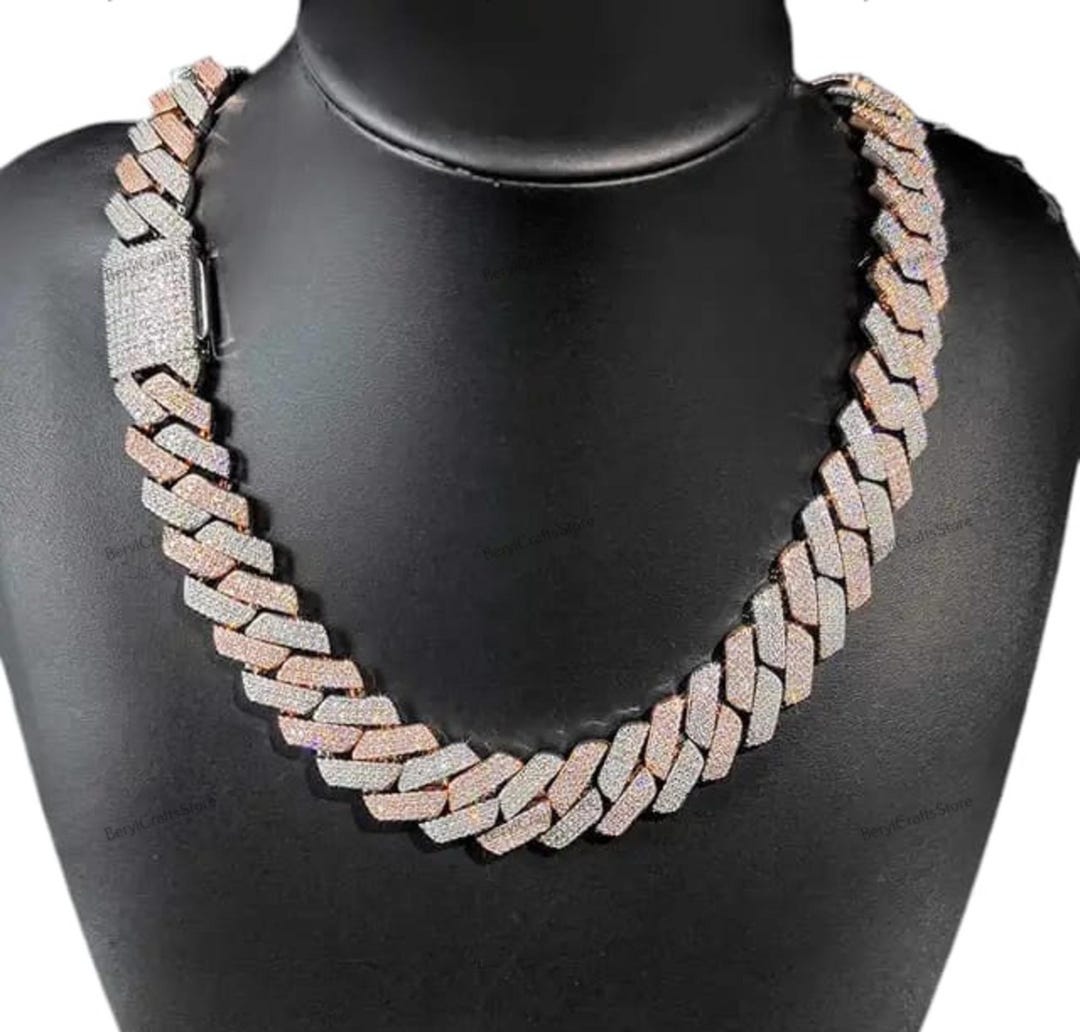 Rapper Cuban Link Chain ,14MM Moissanite Necklace, Hip Hop Cuban ...