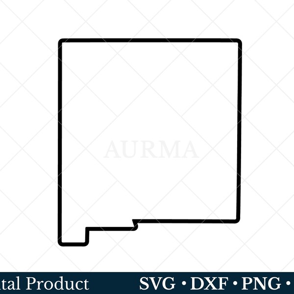 New Mexico Map Outline Svg - Etsy