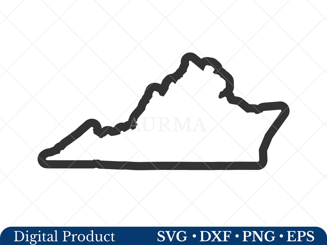Virginia State Svg Virginia Png Outline Virginia Map - Etsy