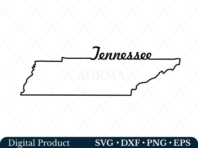 Tennessee State Svg Tennessee Png Outline Tennessee Map - Etsy