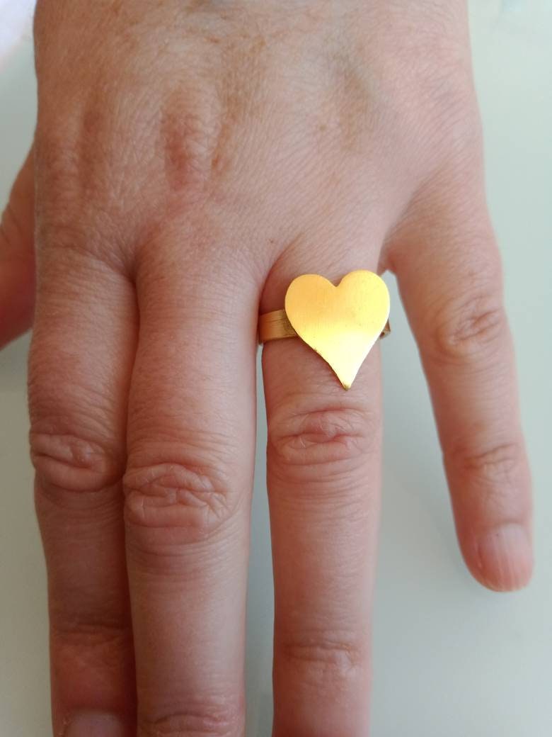 Anillo cardíaco. anillo de compromiso. Anillo de amor. | Etsy