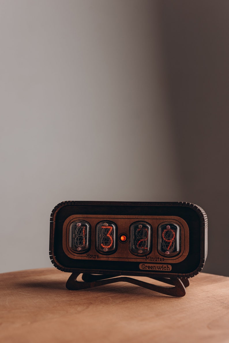 Nixie Tube Clock In-12, Vintage Wooden Clock, Digital Clock, Bulb Clock ...