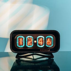 Nixie Tube Clock IN-12: Vintage Wooden Desk Clock - Etsy