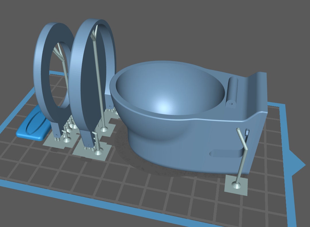 Toilet With Opening Seat. Wall-hung Dual Flush [miniature Dollhouse STL ...