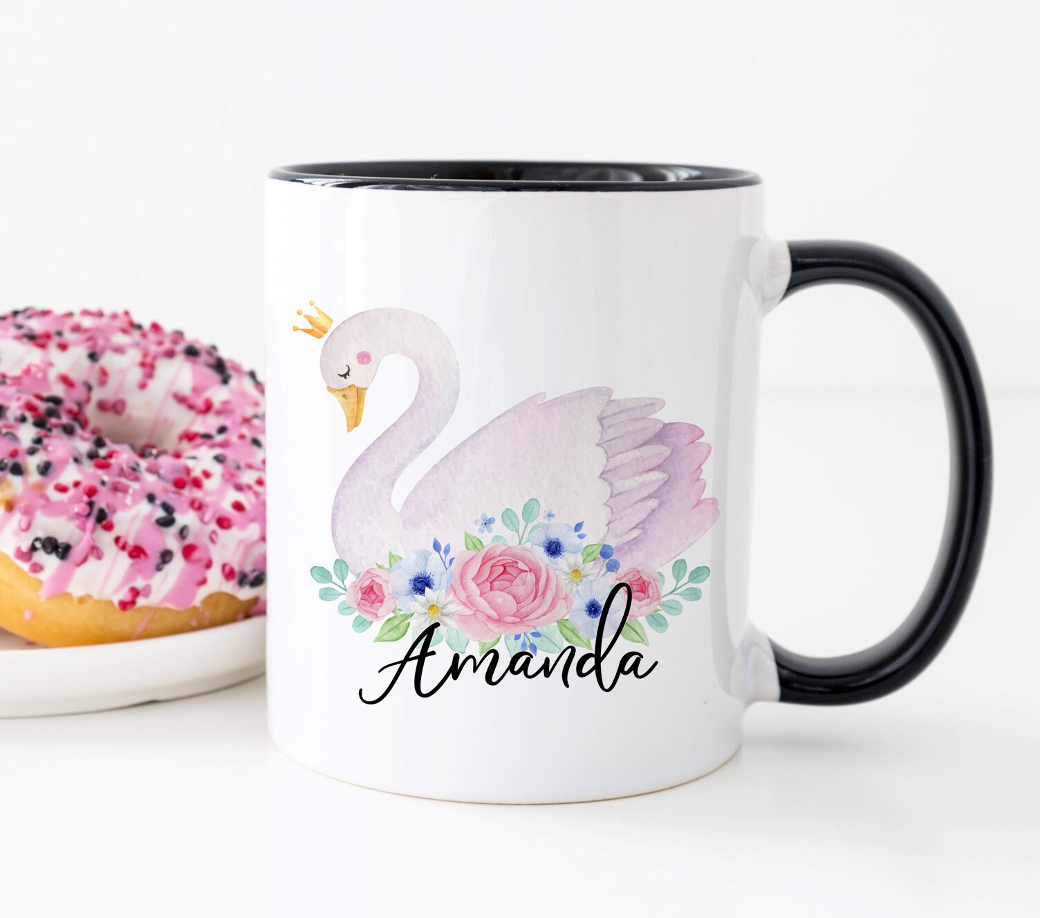 Swan Mug, Swan Gift, Personalized Swan Gifts, Swan Present, Swan Gift ...