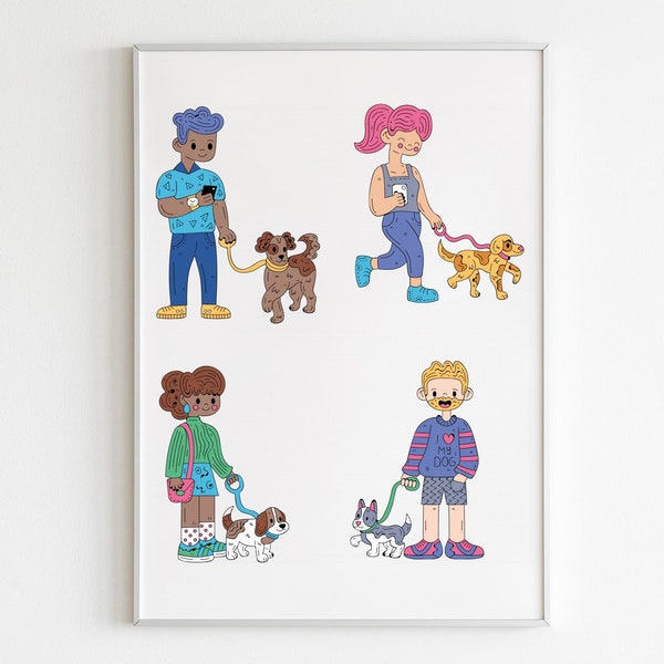 Dog Walking Posters - Etsy