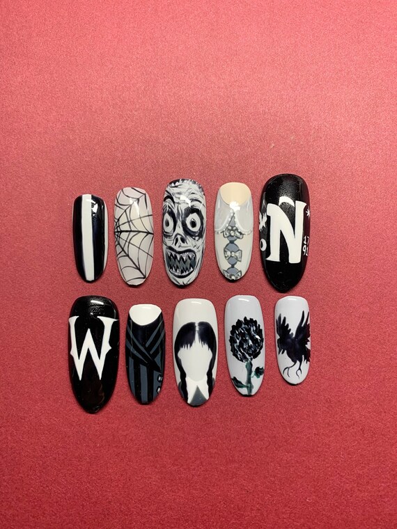 Wednesday Addams Nails