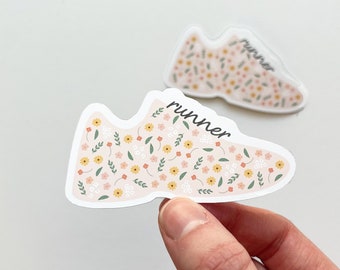 Runner Shoe Sticker Runner Stickers Gifts for Runners Cross | Etsy