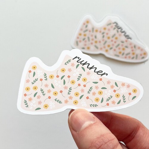 Runner Shoe Sticker Runner Stickers Gifts for Runners Cross - Etsy