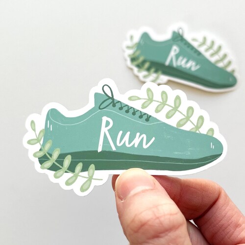 Runner Shoe Sticker Runner Stickers Gifts for Runners Cross - Etsy