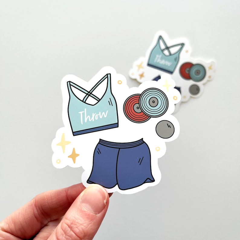 Thrower Sticker Shot Put Sticker Discus Sticker Track and - Etsy