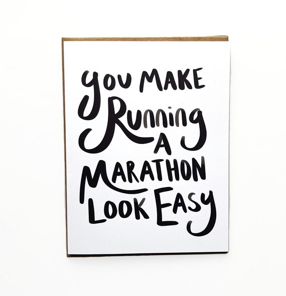 Marathon Card Funny Marathon Cards Marathon Gift Marathon | Etsy
