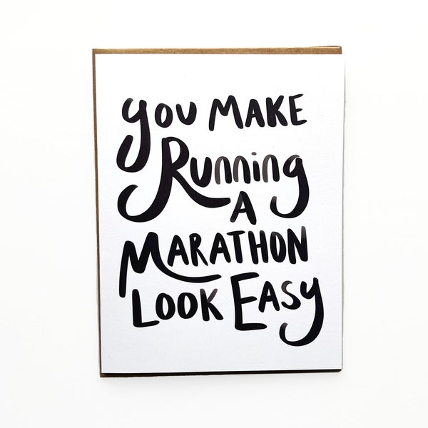Marathon Runner Greeting Card - Etsy