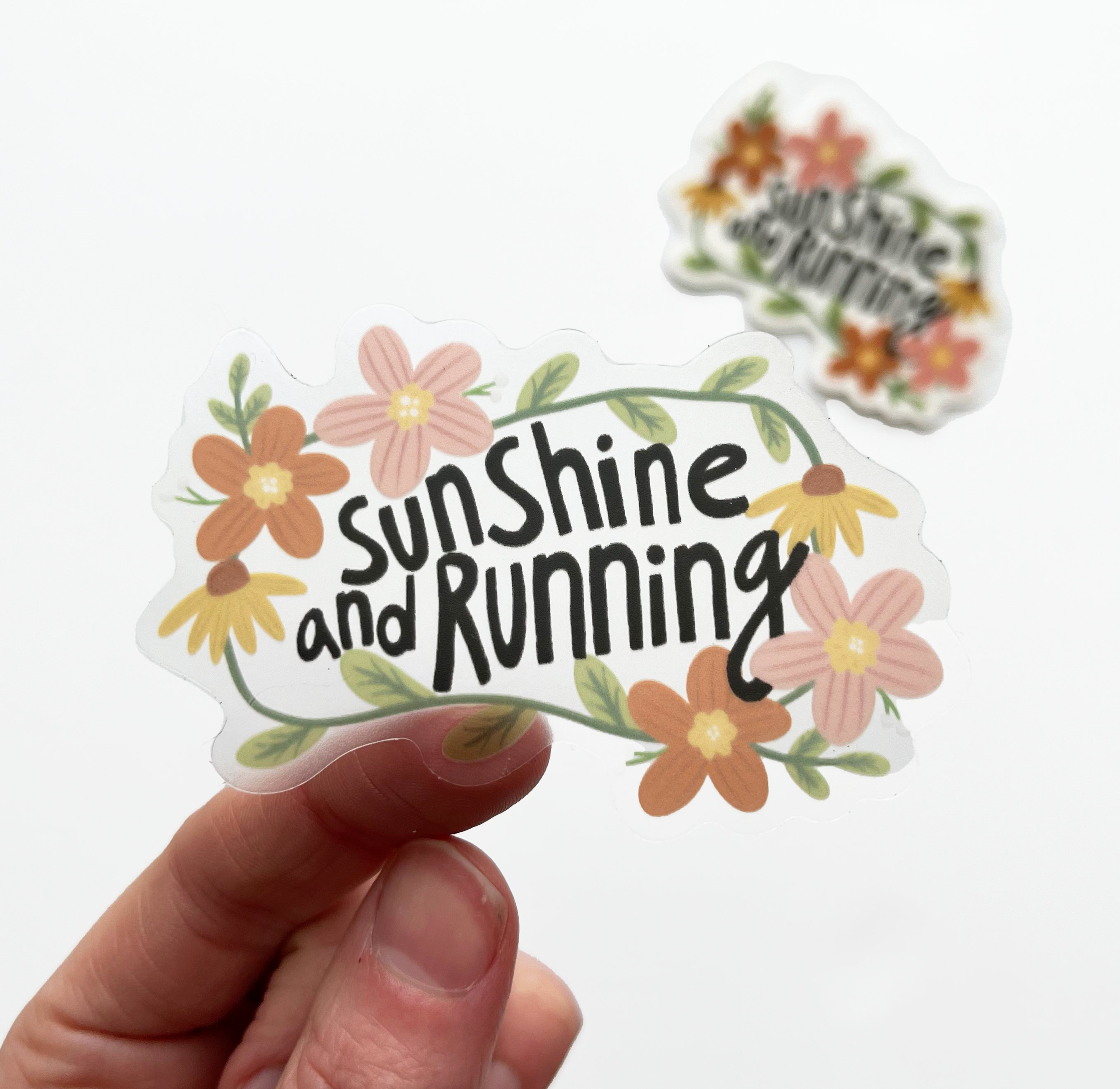 Sunshine and Running Clear Sticker, Cute Runner Stickers, Runner Gifts ...