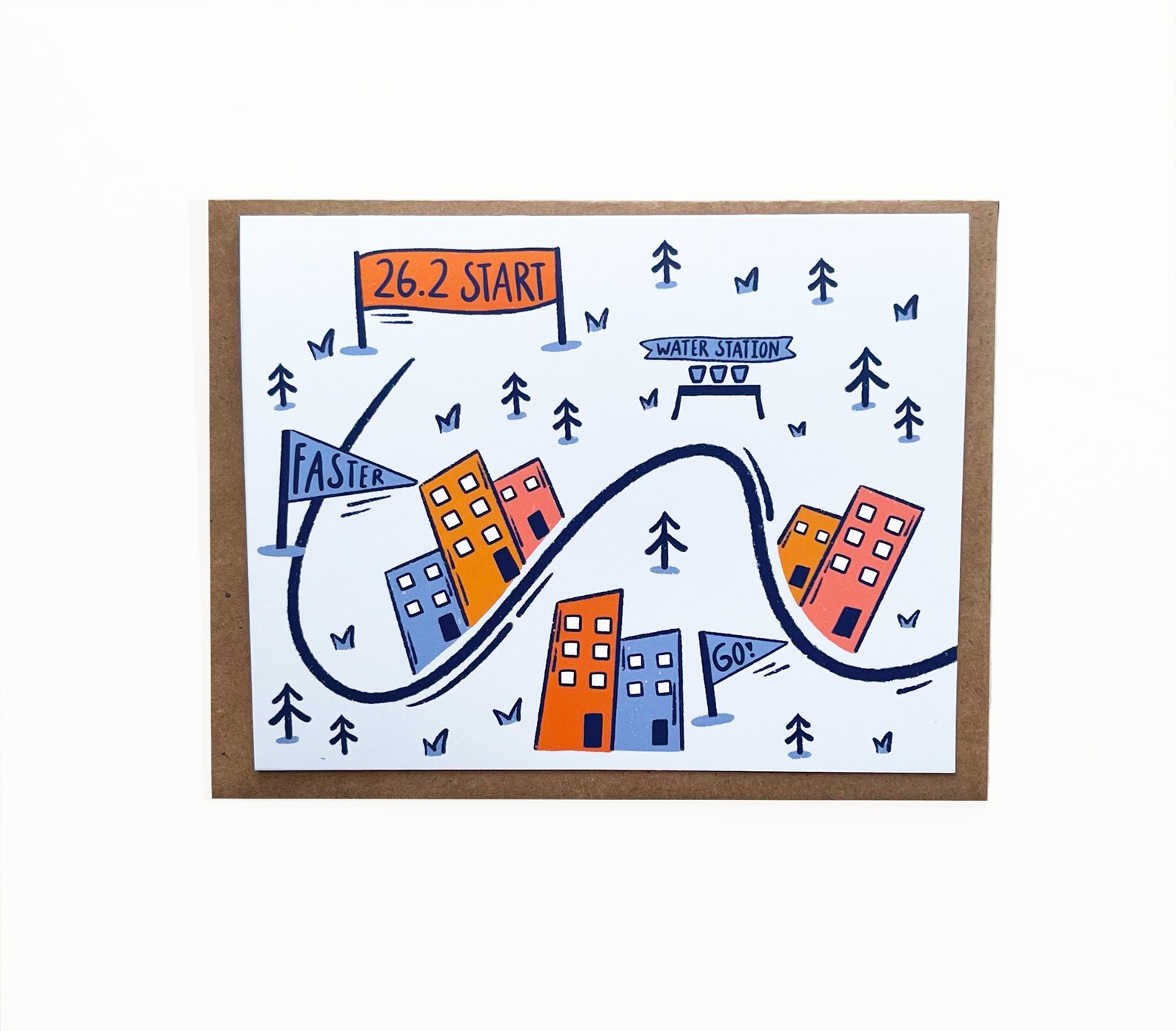 Marathon Card, Marathon Map Cards, Marathon Gift, Half Marathon Runner ...