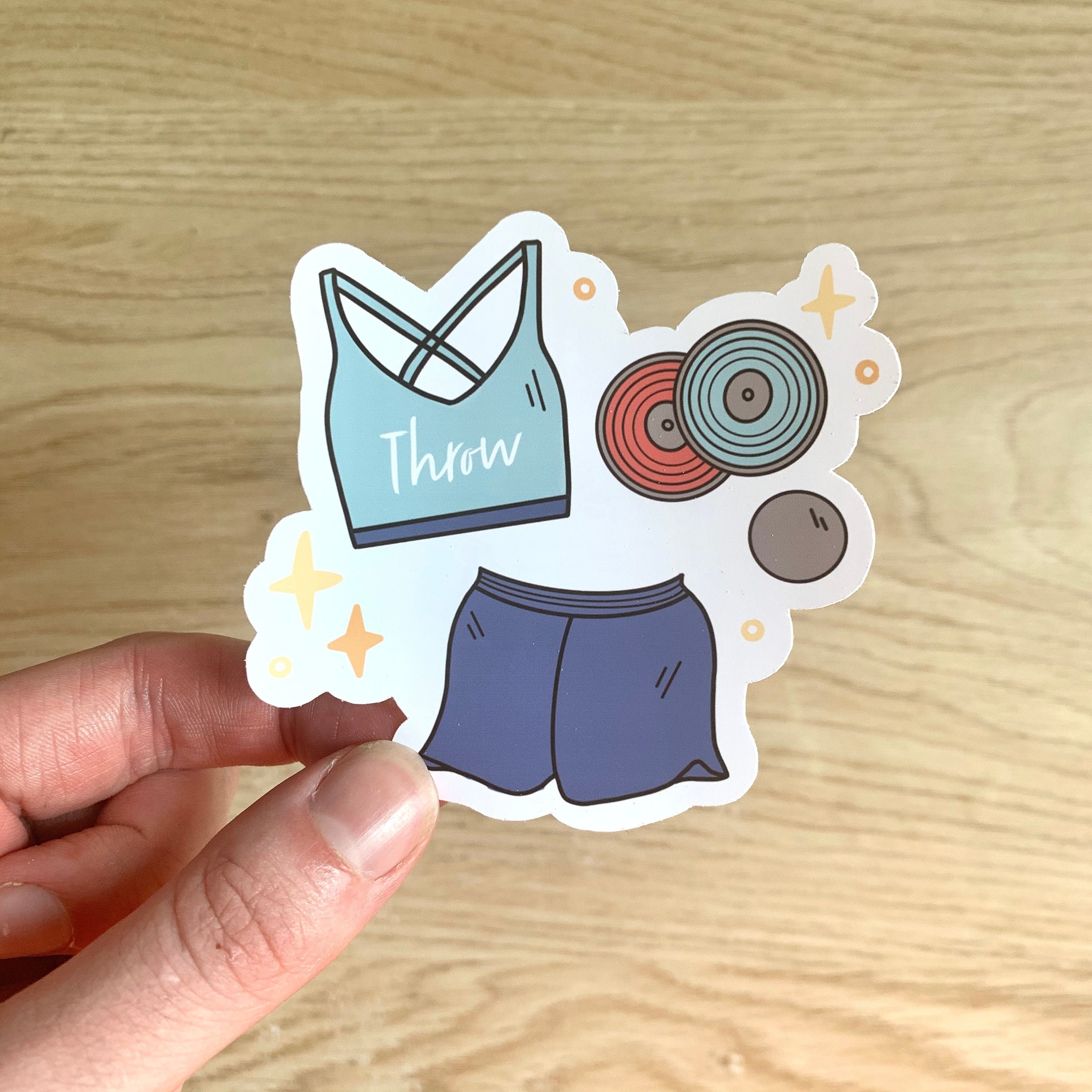 Thrower Sticker Shot Put Sticker Discus Sticker Track and | Etsy