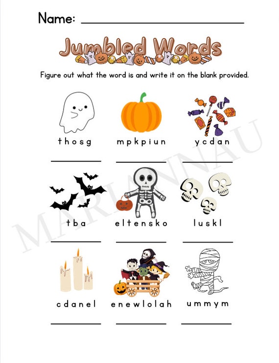 Jumbled Words Worksheets