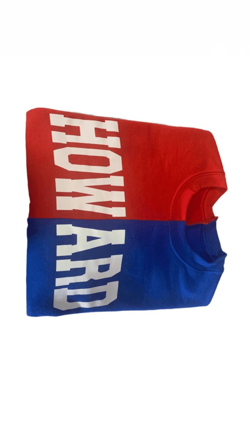 Handmade Howard University Red and Blue Spliced Crewneck Sweatshirt - Etsy