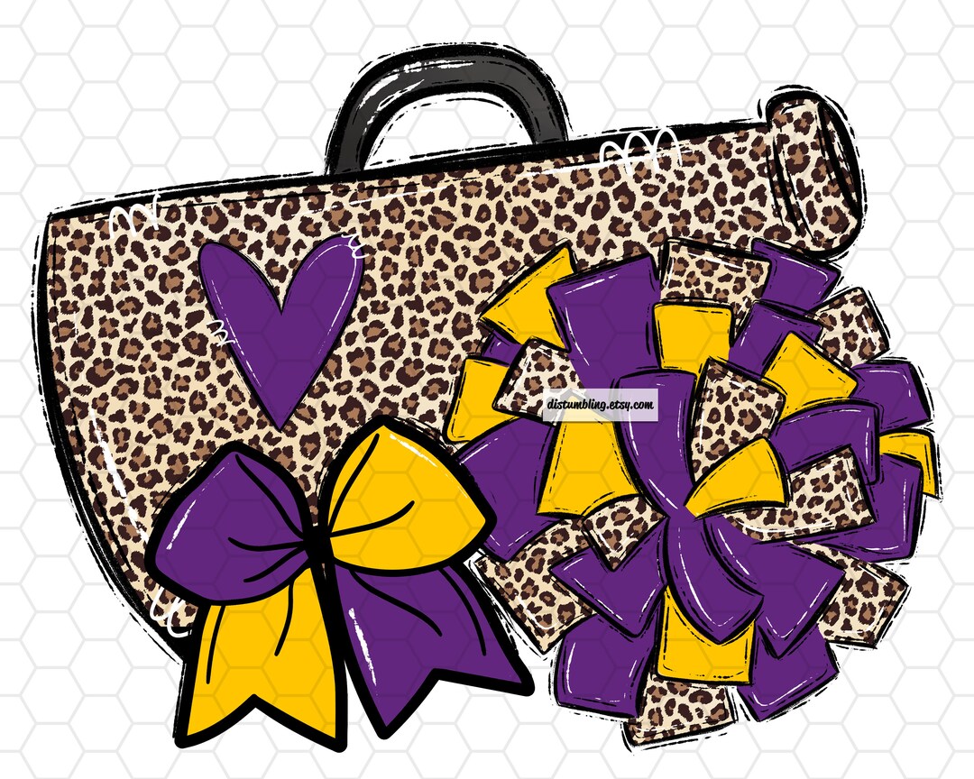 Cheer Purple Gold Cheetah Print Cheerleading Sublimation Sublimation ...