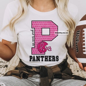 PANTHERS Football We Wear Pink Breast Cancer Awareness Pink Ribbon ...