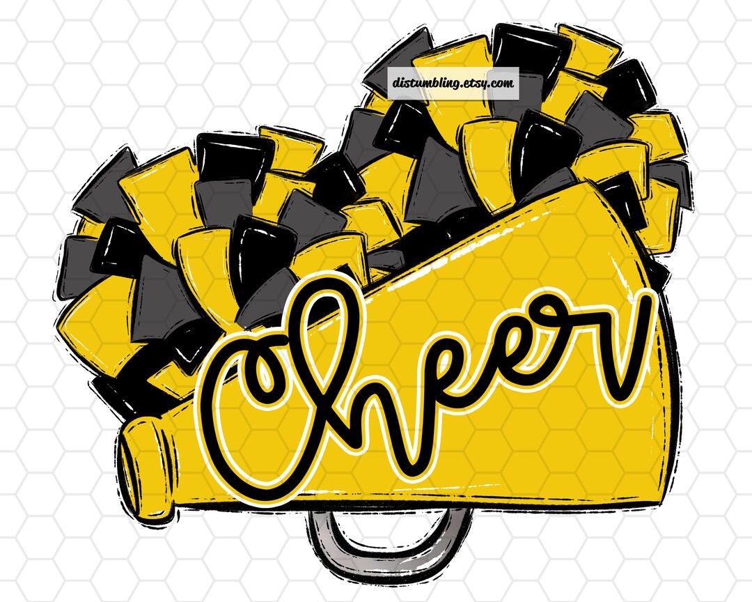 Cheer Black Yellow Cheerleading Sublimation Sublimation Designs ...