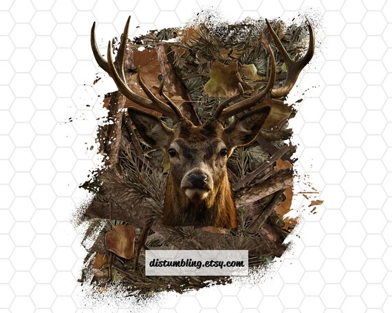 Deer Stag Hunting Hunter Foliage Sublimation Design - Etsy