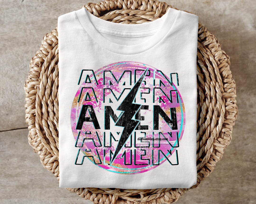 AMEN JESUS Sublimation PNG Lightning Bolt Strike Sublimation Designs ...