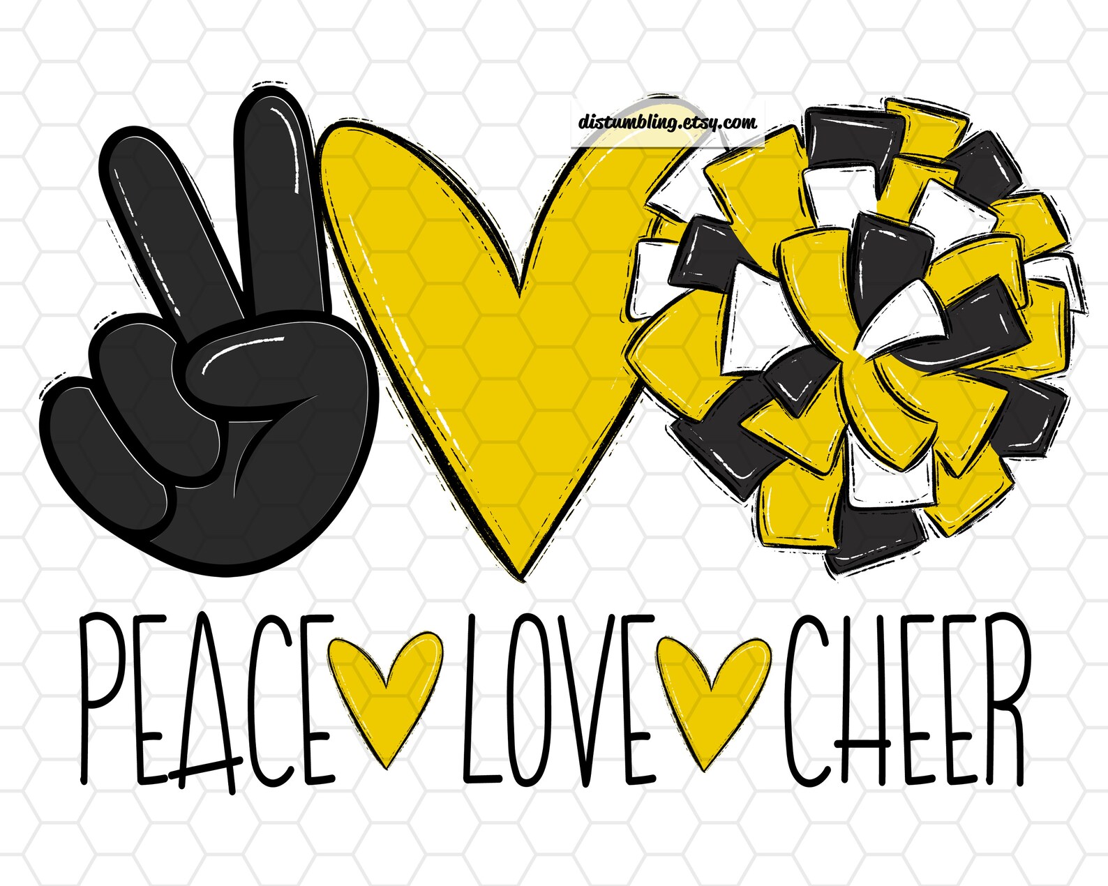Cheer Yellow Black Cheer Sublimation Sublimation Designs - Etsy