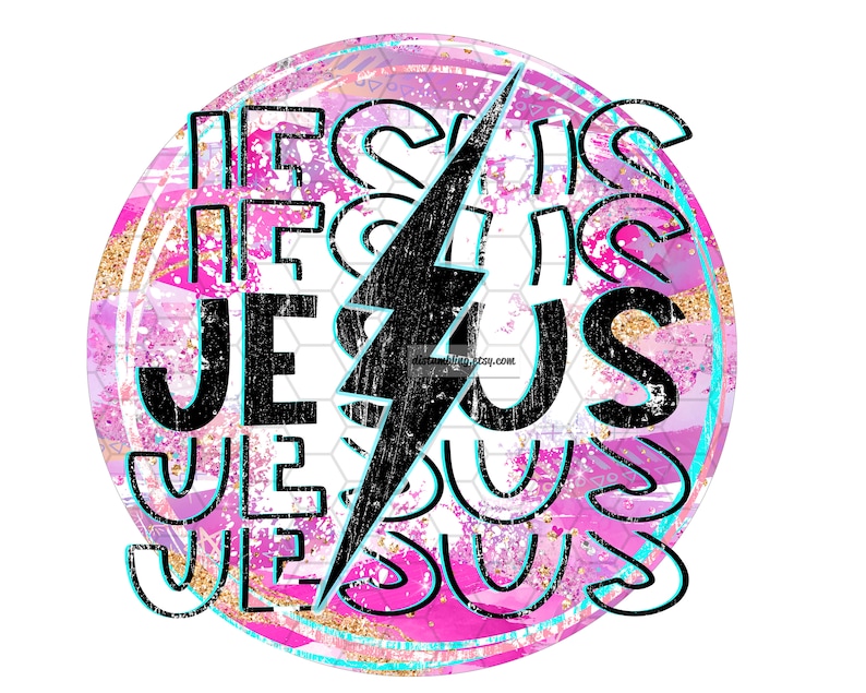 JESUS Lightning Bolt PNG Strike Sublimation Designs - Etsy
