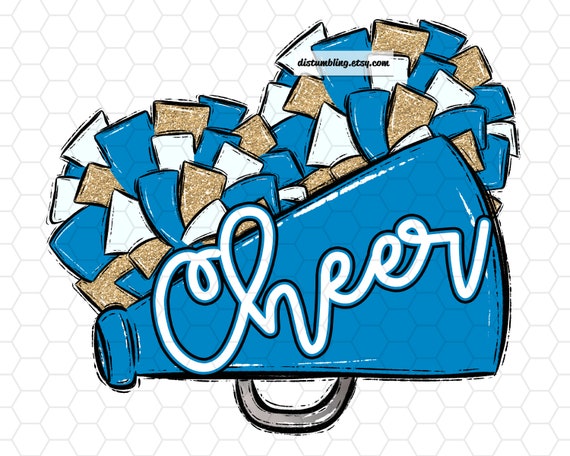 Cheer Blue Gold Cheerleading Sublimation Sublimation Designs - Etsy