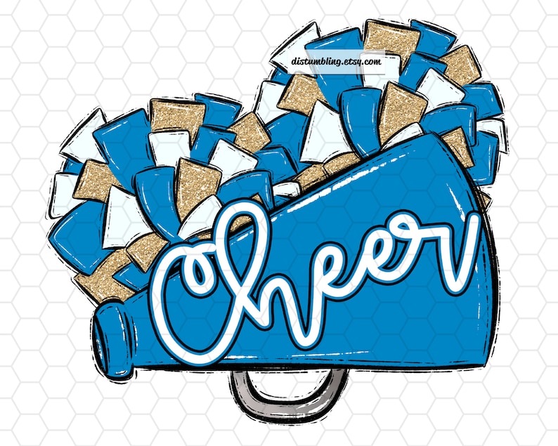 Cheer Blue Gold Cheerleading Sublimation Sublimation Designs - Etsy