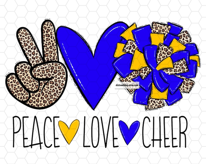 CHEER PNG BUNDLE Blue Gold Cheetah Print Cheerleading Spirit - Etsy