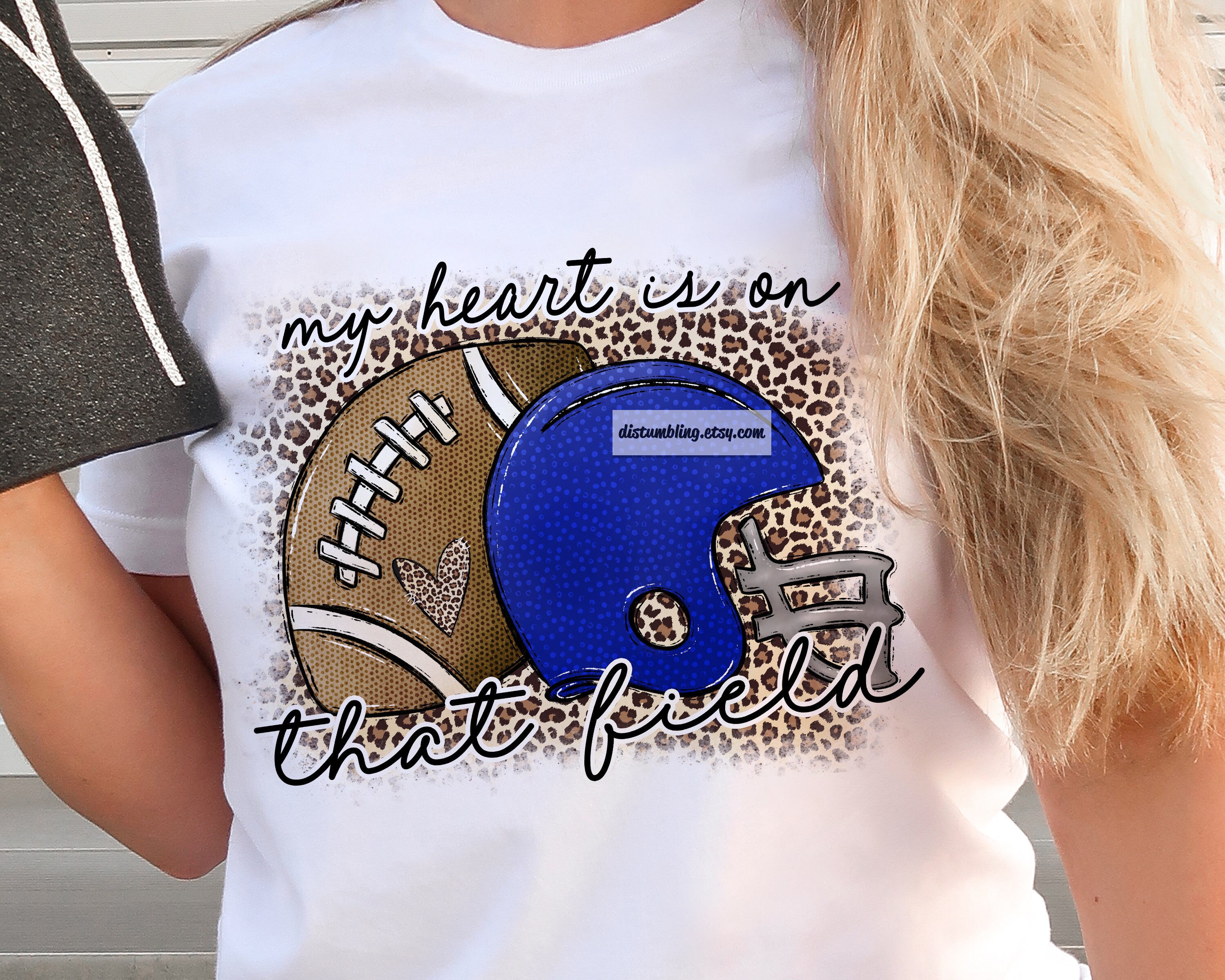 Football Sublimation Designs My Heart is on That Field Blue - Etsy