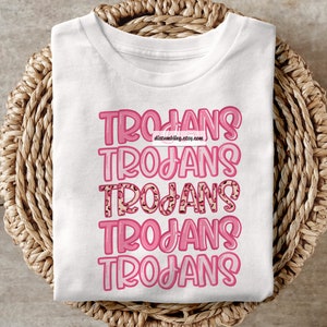 TROJANS Football Pink Breast Cancer Awareness Pink Ribbon Month October ...