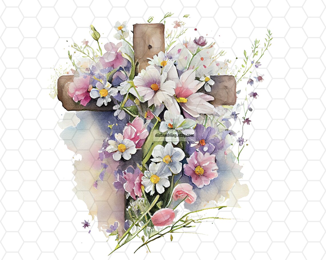Floral Jesus Easter Crucifix Cross Sublimation Sunflowers PNG - Etsy