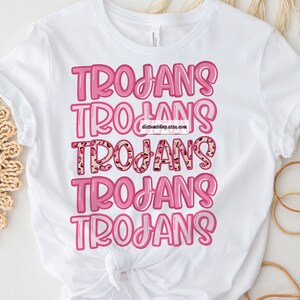 TROJANS Football Pink Breast Cancer Awareness Pink Ribbon Month October ...