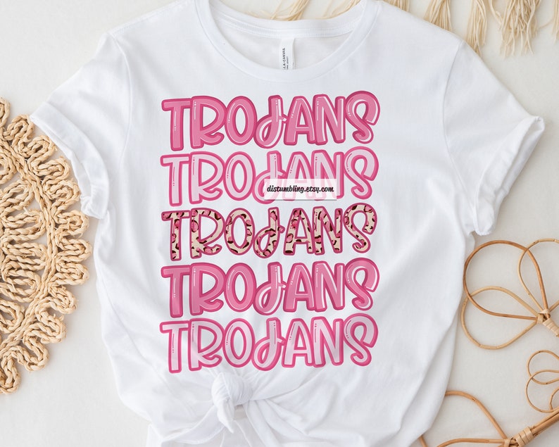 TROJANS Football Pink Breast Cancer Awareness Pink Ribbon - Etsy