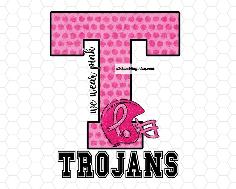 TROJANS Football We Wear Pink Breast Cancer Awareness Pink - Etsy